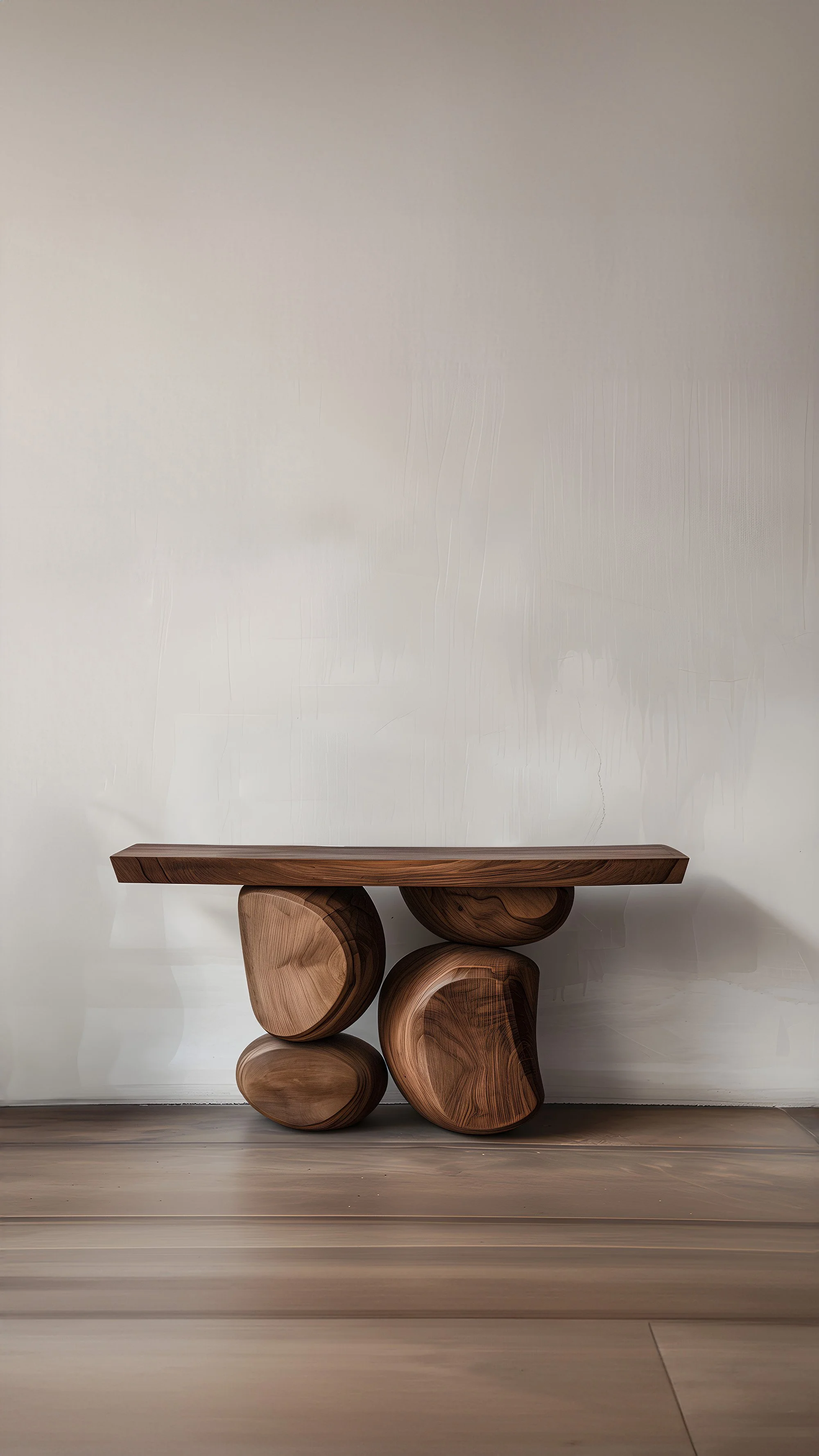 Joel Escalona's Elefante Console Table 33, Layered Wood, Dynamic Shape — JOEL ESCALONA